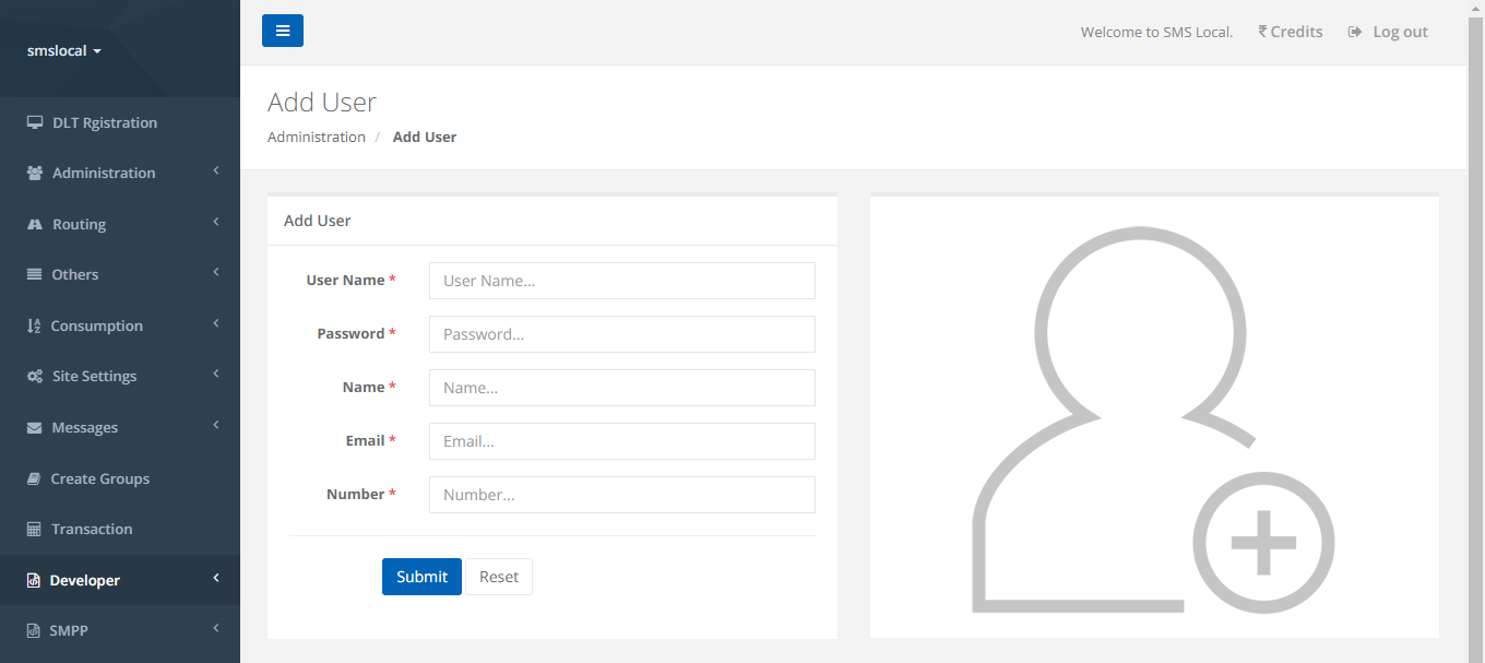 Developer - smslocal